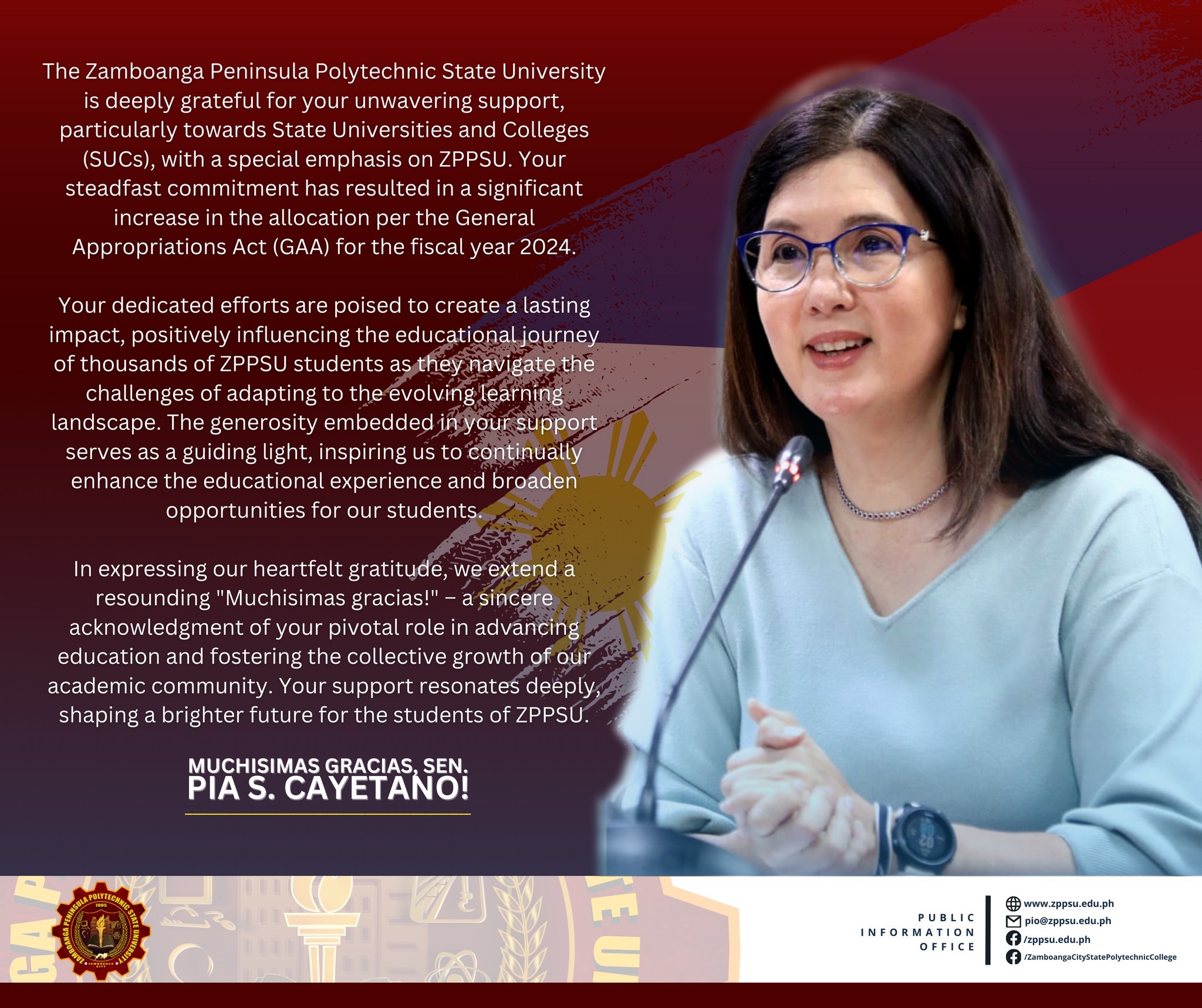 The Zamboanga Peninsula Polytechnic State University expresses its ...