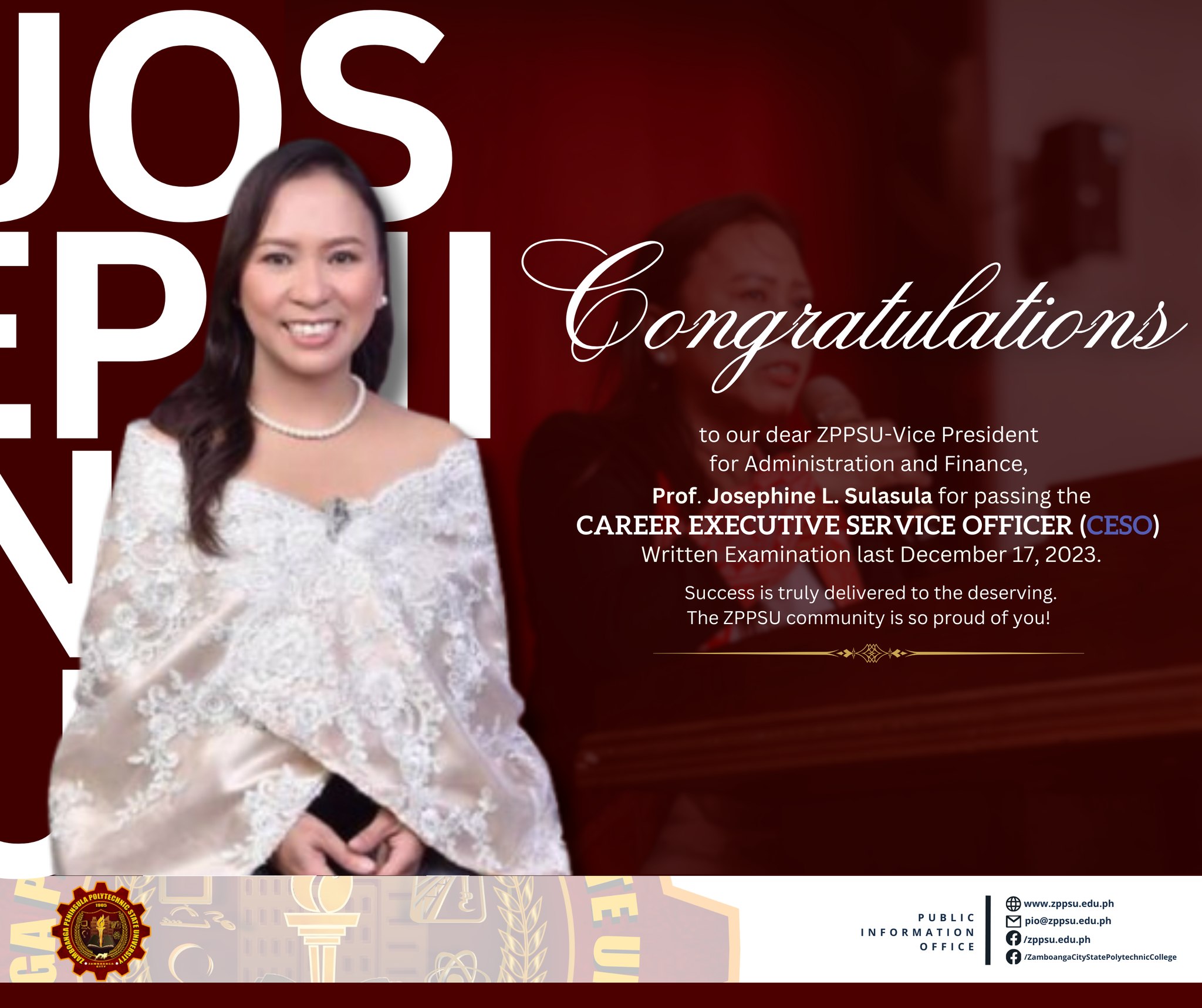 CONGRATULATIONS | Zamboanga Peninsula Polytechnic State University